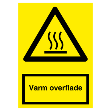 Skilt Advarselsskilt Varm overflade - Advarselsskilte - Safety Nordic ApS