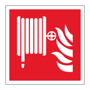 Skilt Brand Brandslange med brandsymboler - Brandskilte - Safety Nordic ApS