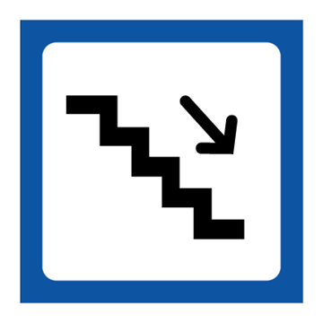 Skilt Piktogrammer Trappe ned symbol - Piktogrammer - Safety Nordic ApS